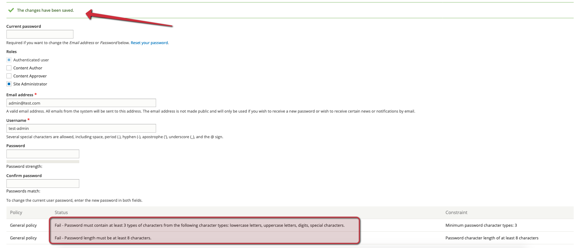White Space As Password Passed The Validation 3166462 Drupal